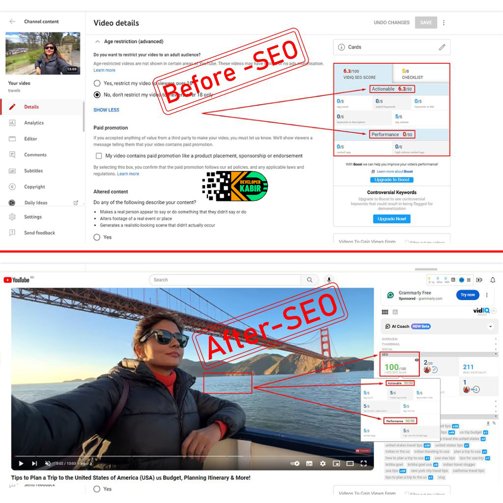 YouTube Portfolio – Developer Kabir